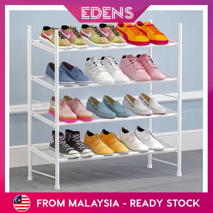 Edens 4 Layers Shoe Rack Expandable Length Shoes Organizer Slipper Flip ...
