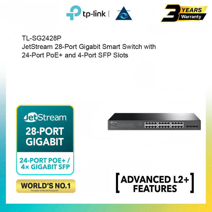 TP-Link TL-SG2428P JetStream 28-Port Gigabit Smart Switch with 24-Port ...