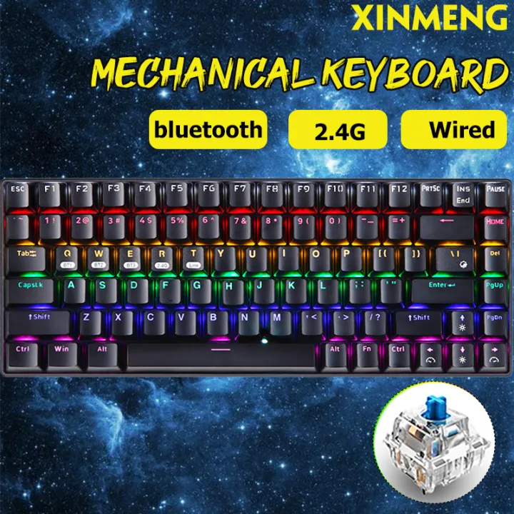 Xinmeng 84 Keys 3 Models 2.4G Mechanical Keyboard Gaming Keyboard Quiet ...