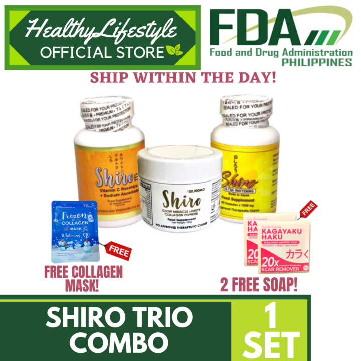 Shiro Trio Combo Free kagayaku soap and collagen mask ) nakakatanggal ...