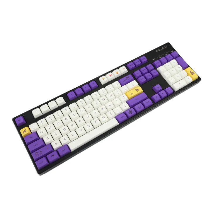 YMDK 133 Key Horse Dye Sub ZDA Purple White PBT Keycap Similar to XDA ...