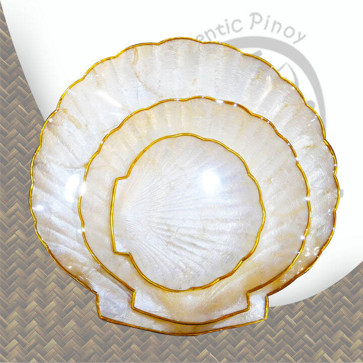 Set of Scallop Shape Plates made from Capiz / Kapis Shell | Plato na ...