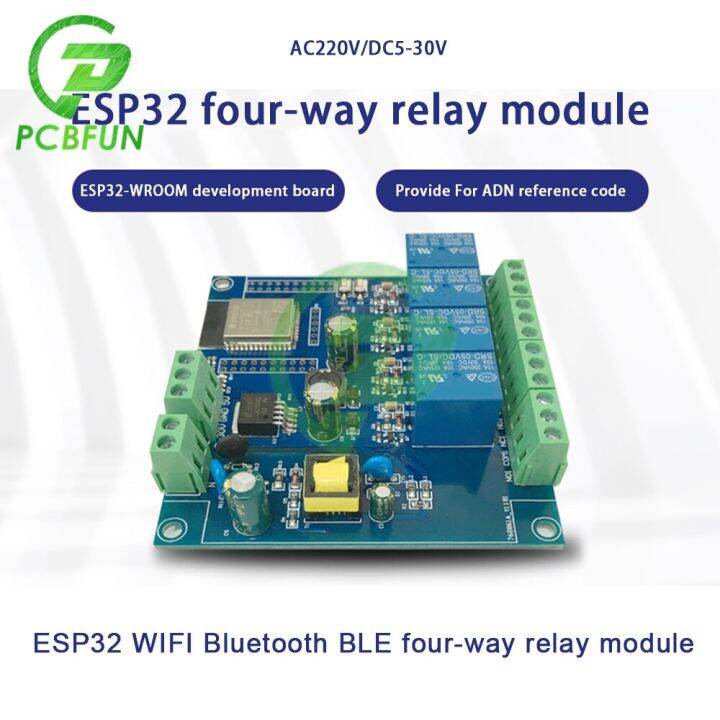 AC / DC Power Supply ESP32 Wifi Bluetooth BLE 4 Channel Relay Module ESP32-WROOM Development ...