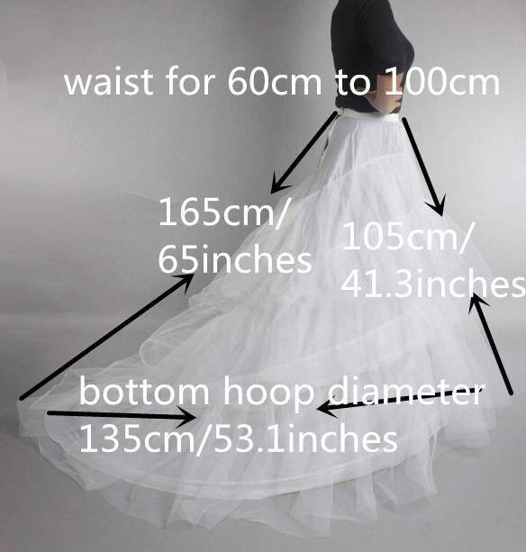 Women Petticoat Slip Cancan SKirt with Train for Dress with Train White ...