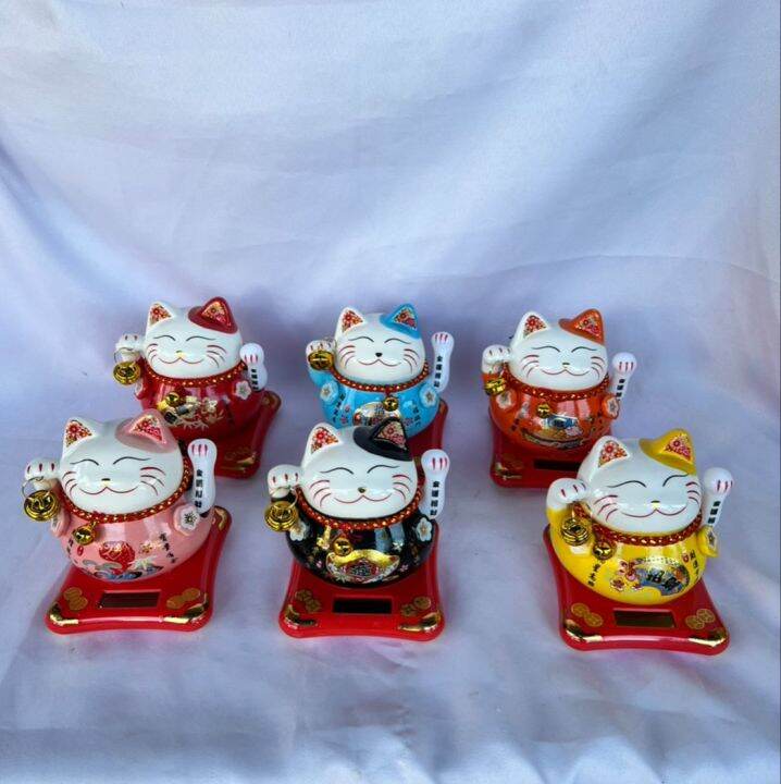 แมวกวัก เชรามิค โซล่าเซล แมว จีน แมวนำโชค เรียกทรัพย์ แมวกวักญี่ปุน ค้า ...