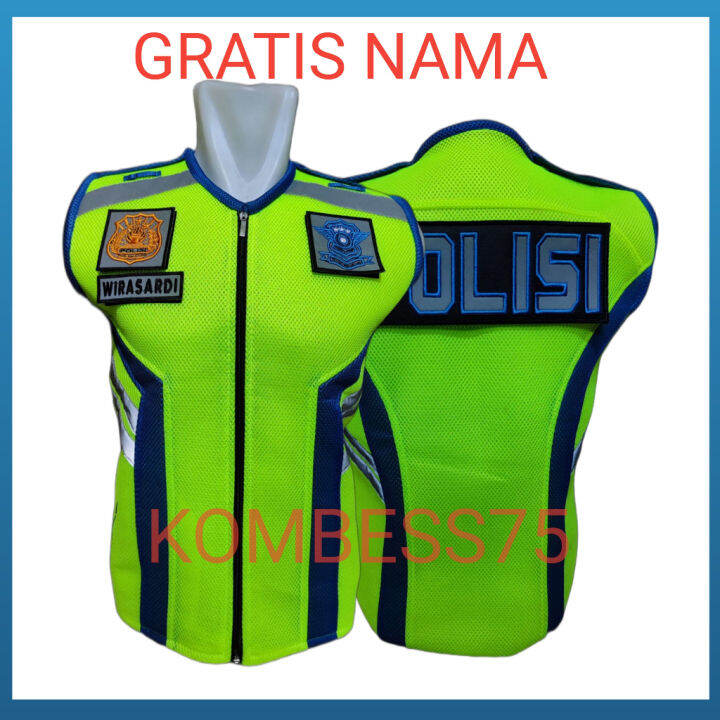 Rompi Polisi Bahan Double Mesh Variasi List Biru/Rompi Polantas/Rompi ...