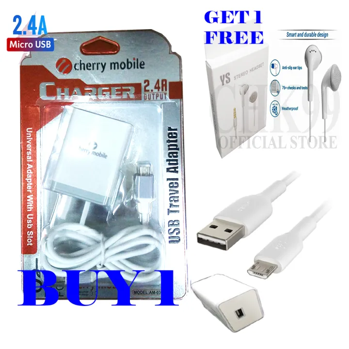 CHERRY MOBILE 2.4A QC030 UNIVERSAL SINGLE PORT MICRO FAST CHARGER BUY1 ...