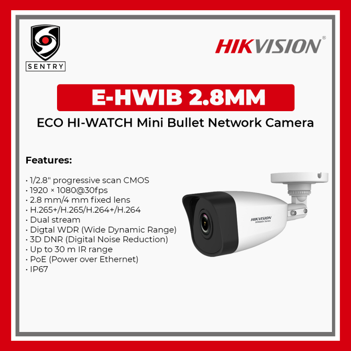 HIKVISION E-HWIB 2.8MMECO HI-WATCH Series Mini Bullet Network Camera | Lazada PH