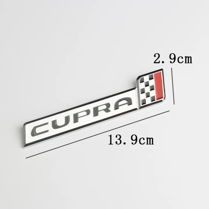 Metal emblem car sticker for CUPRA Leon Rear trunk logo Racing flag ...
