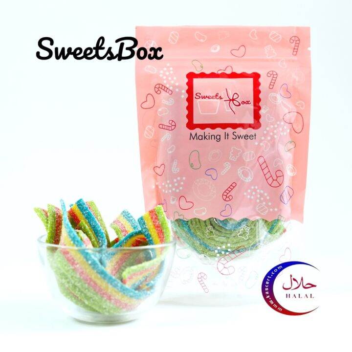 Sweetsbox Bebeto Tutti-Fruitti / Rainbow Sour Belt Halal Candy Gummy ...