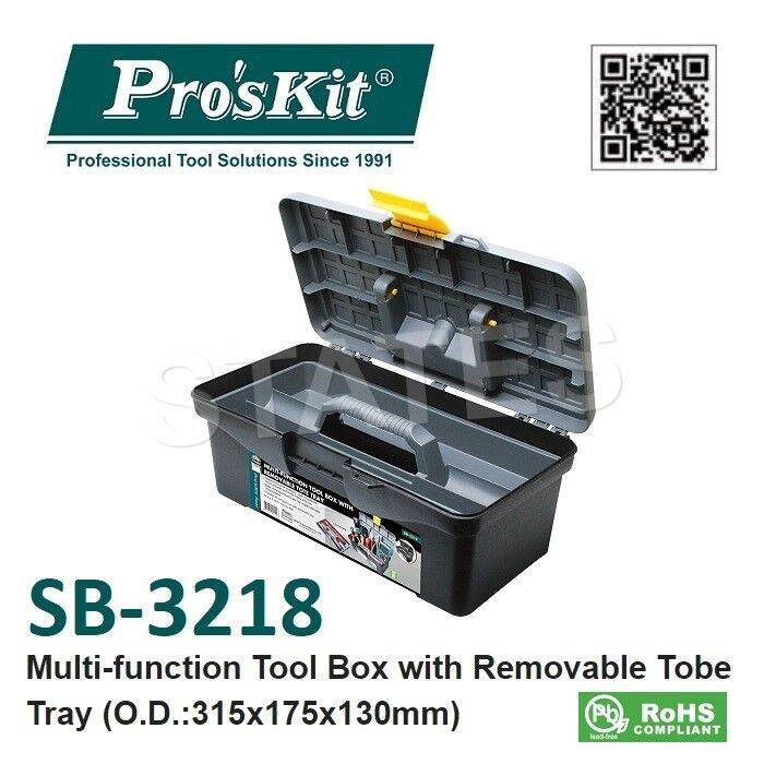 Pro'sKit SB-3218 Multi-Function Tool Box with Removable Tote Tray | Lazada