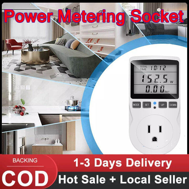 Digital Power Meter Wattmeter Socket US Plug Energy Meter Current ...