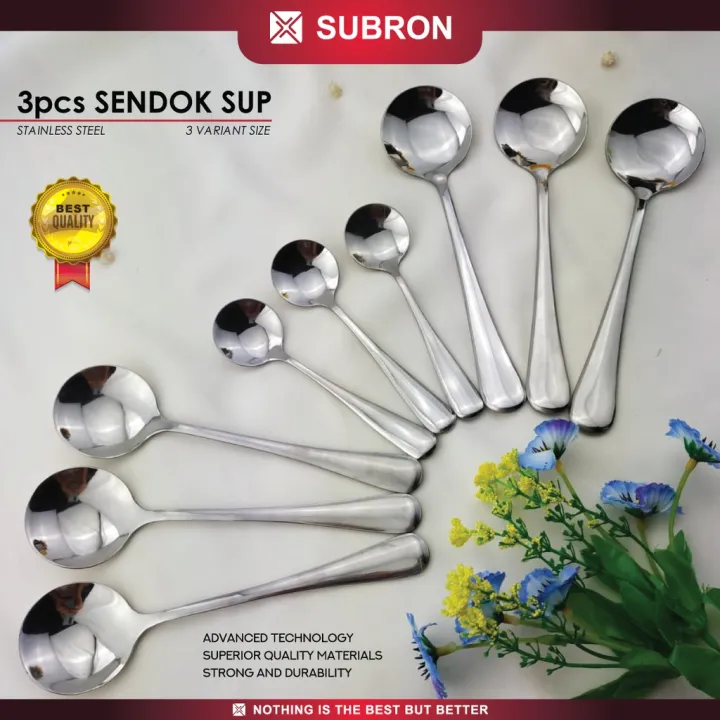 SUBRON Sendok Sup Bulat Sendok Es Krim Ice Cream Sayur Tebal Soup Spoon ...