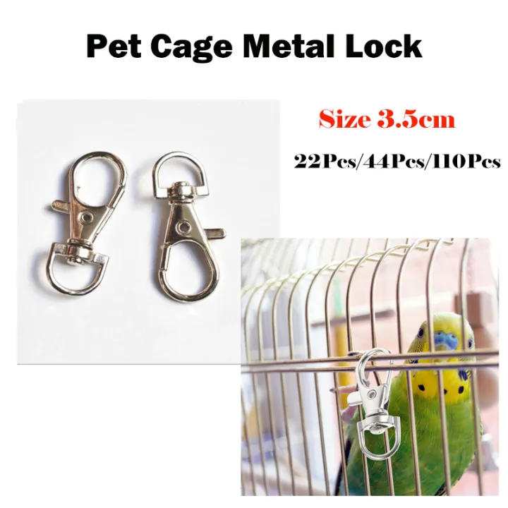 11/22/44Pcs Cage Door Spring Hooks Bird Cage Metal Lock DIY Swivel Hook ...