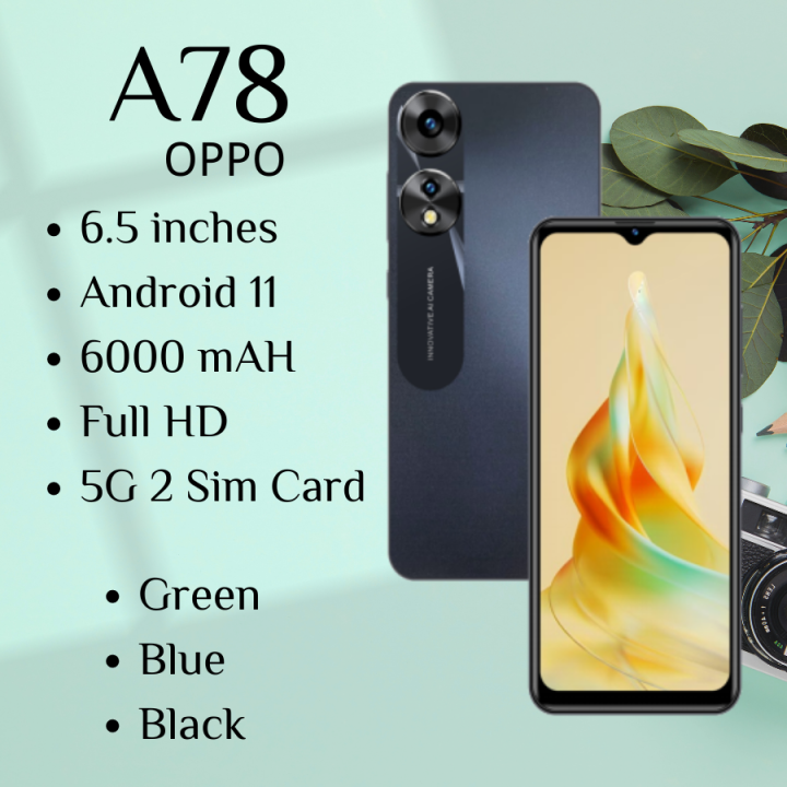 OPPO A78 Smartphone 6.5 inches full screen Android 11 6000 mAH Battery Full HD 5G 2 Sim Card ...