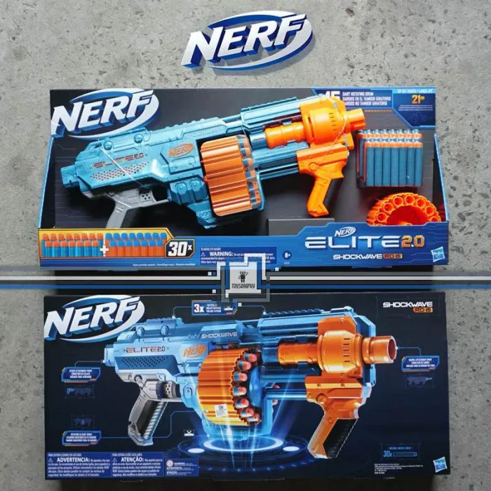 Nerf Elite 2.0 SHOCKWAVE RD15 with 30 Darts SURGEFIRE Surge Fire ...