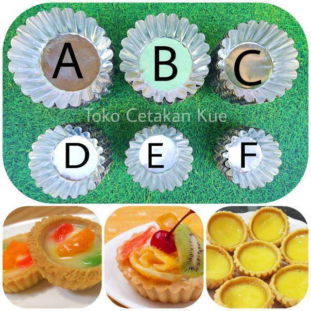 Cetakan kue pie susu bali bulat gelombang / egg tart isi 20 pcs ...