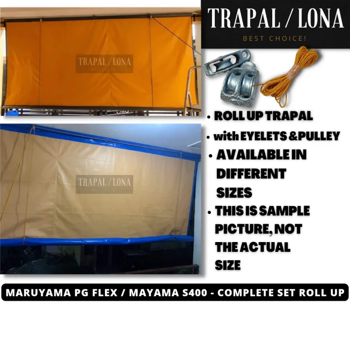 6ft x 9ft (9FT HOLE FOR WOOD/PIPE) ROLL UP ROLL DOWN TRAPAL COMPLETE ...