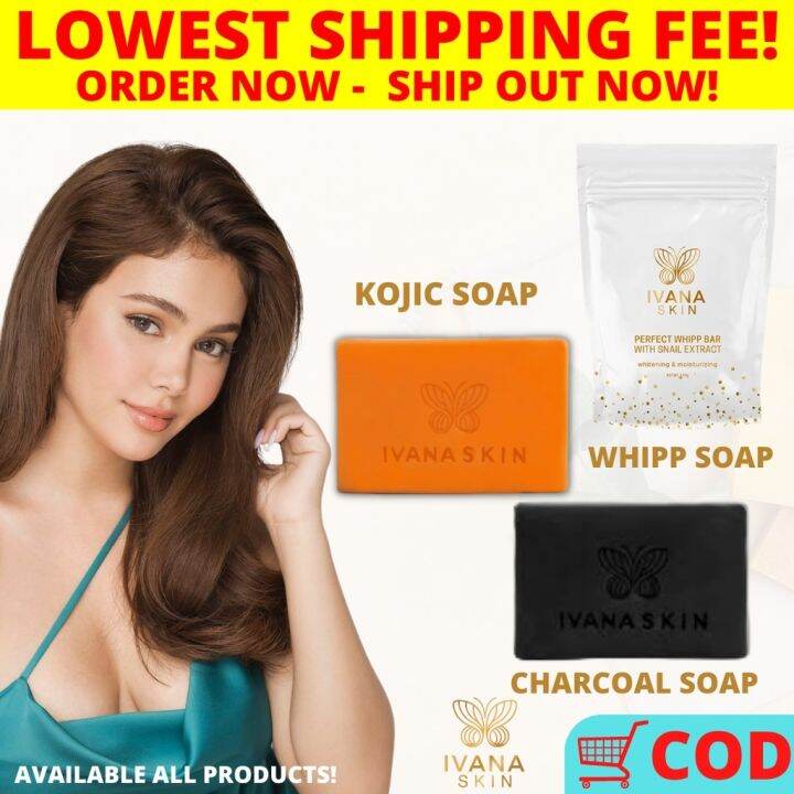 IVANA SKIN Soap • Glow Kojic Bar Purifying Charcoal Whitening Whipp ...