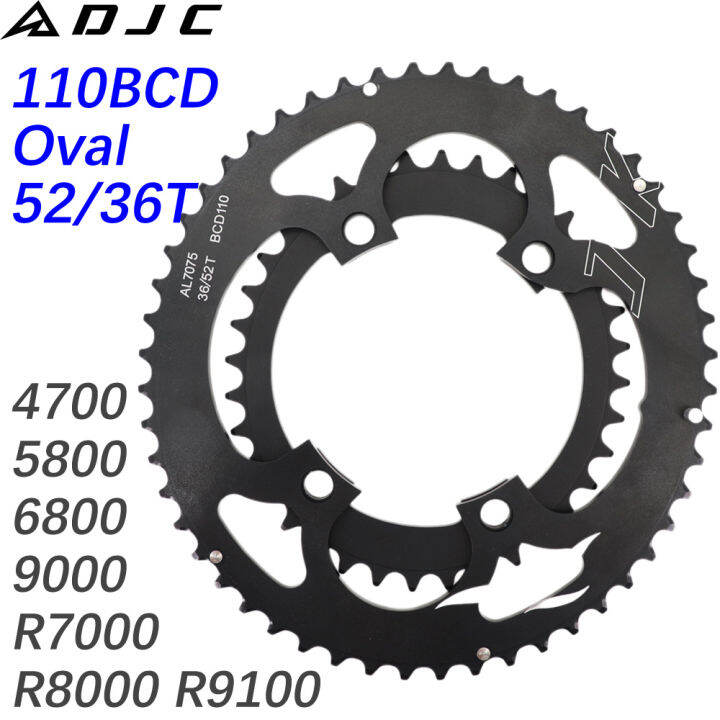 DJC 110bcd 4 Bolts Road Bike Chainring Round Oval 2x Chainring Double ...