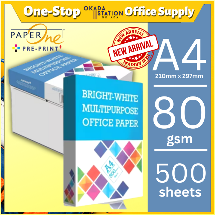 A4 80GMS Bright-White Multipurpose Office Paper-500'S / Kertas A4 / A4 Paper / White Paper | Lazada