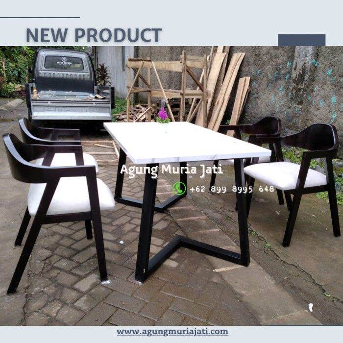 Meja Makan Minimalis Solid Surface 140x80 Cm 4 Kursi Jati | Lazada Indonesia