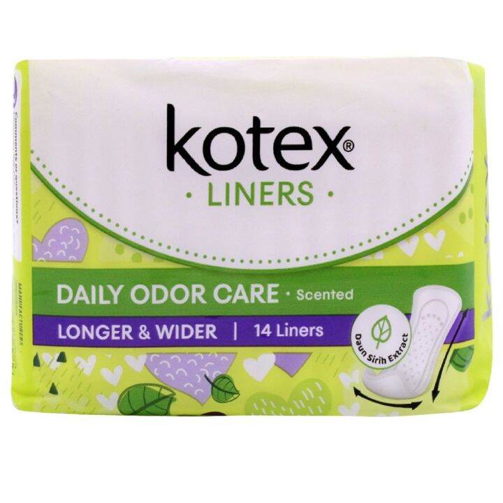 Kotex Fresh Liners Longer & Wider Scented 14 Liners | Lazada