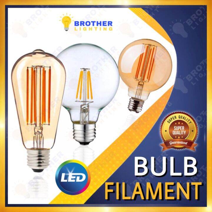 LED Edison Bulb ST64 G95 40W Filament 4W E27 Bulb Retro Vintage Light ...