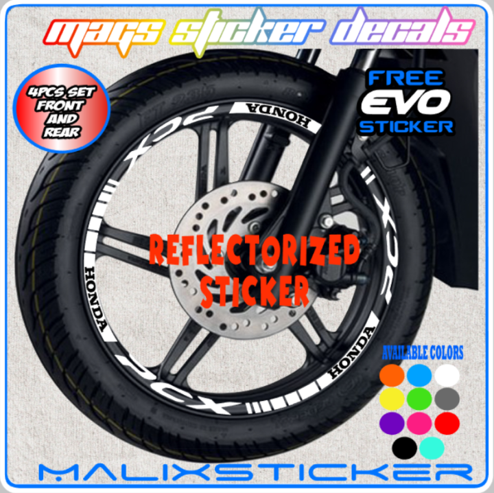 Honda Pcx 160 mags sticker 4pcs set front and rear sticker decals ...
