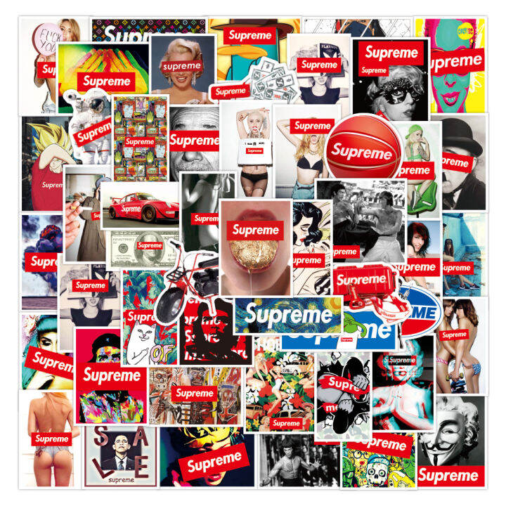 💥พร้อมส่ง💥Sup Supreme sticker สติกเกอร์กันน้ำรูปแบบที่แตกต่างกัน, 50 ...