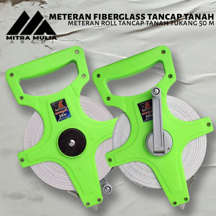Meteran Tancap Tanah 50 Meter | Meteran Roll tancap fiber |meteran ...