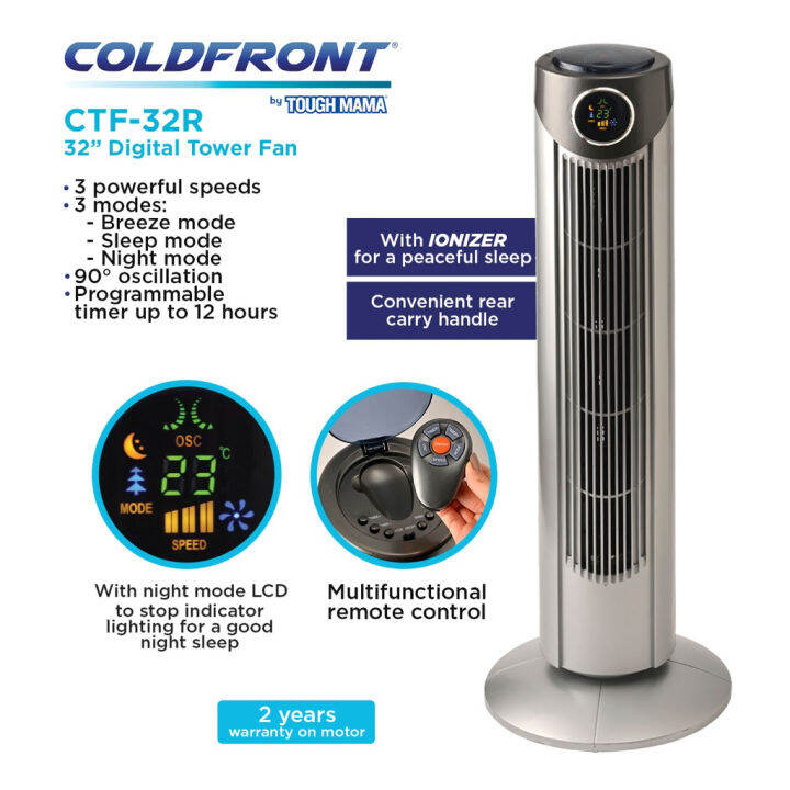 Coldfront by Tough Mama CTF-32R Digital Tower Fan 32” with Timer ...