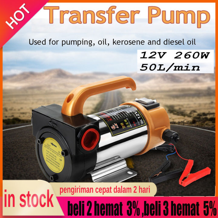 12 V DC Portable Pompa Transfer Kendaraan dengan Tugas Berat Truk 50L/Menit-Internasional Pompa ...