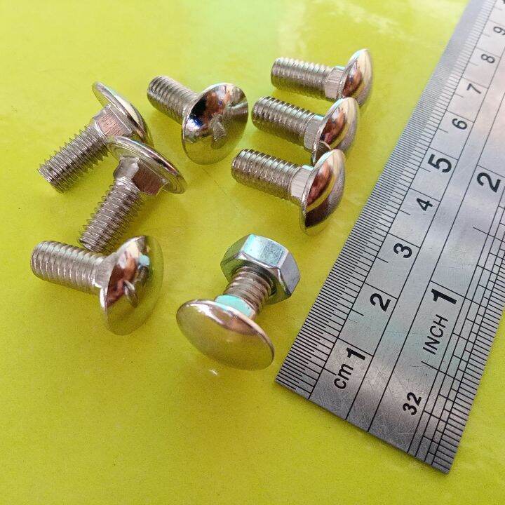 BAUT MUR CB M6x15 NIKEL / BAUT M6 X 15 PANJANG 1.5CM / BAUT 10 KUNCI 10 ...