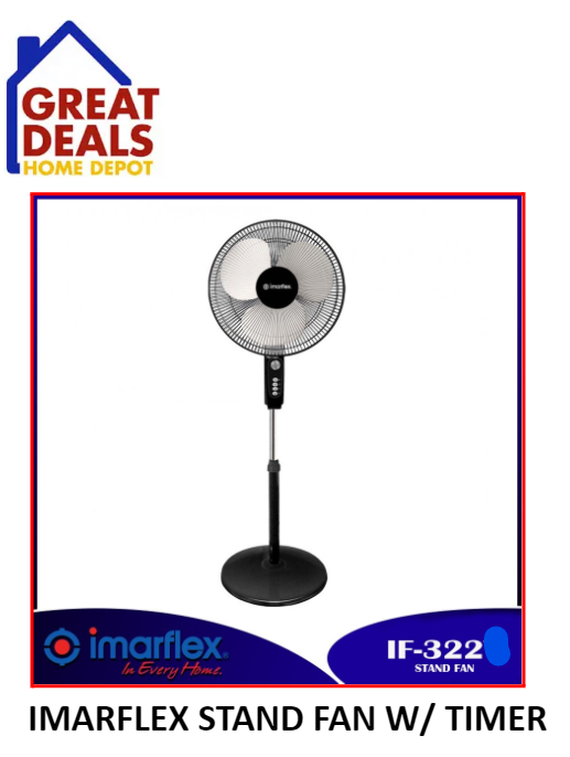 GREAT DEALS IMARFLEX STAND FAN W/TIMER 16" IF-322TB | Lazada PH