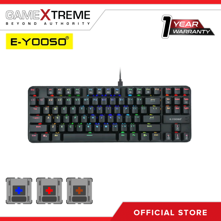 E-Yooso K-630 RGB 87 Keys Dwarf Axis Mechanical Gaming Keyboard [Black ...
