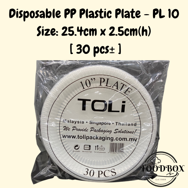 FOOODBOX - 10" Big Plate [ 50pcs± ] TOLI / JISHAN 10" - Disposable PP ...