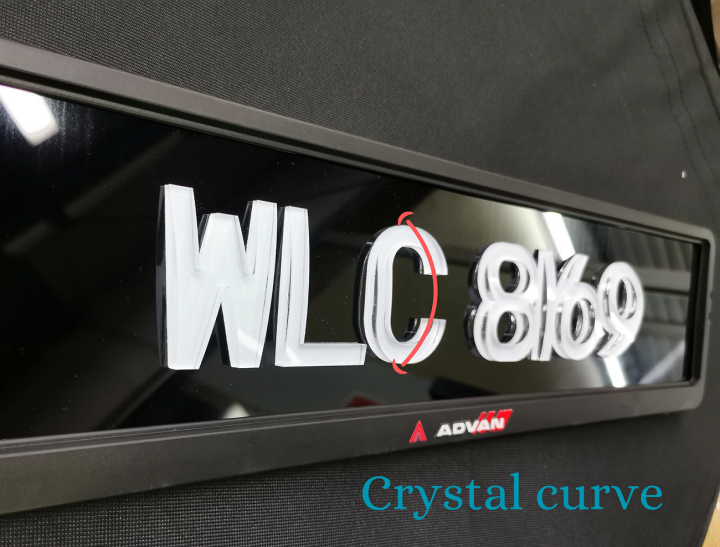 CURVE CRYSTAL NUMBER PLATE WITH PLATE HOLDER OPTION / ACRYLIC FONTS ...