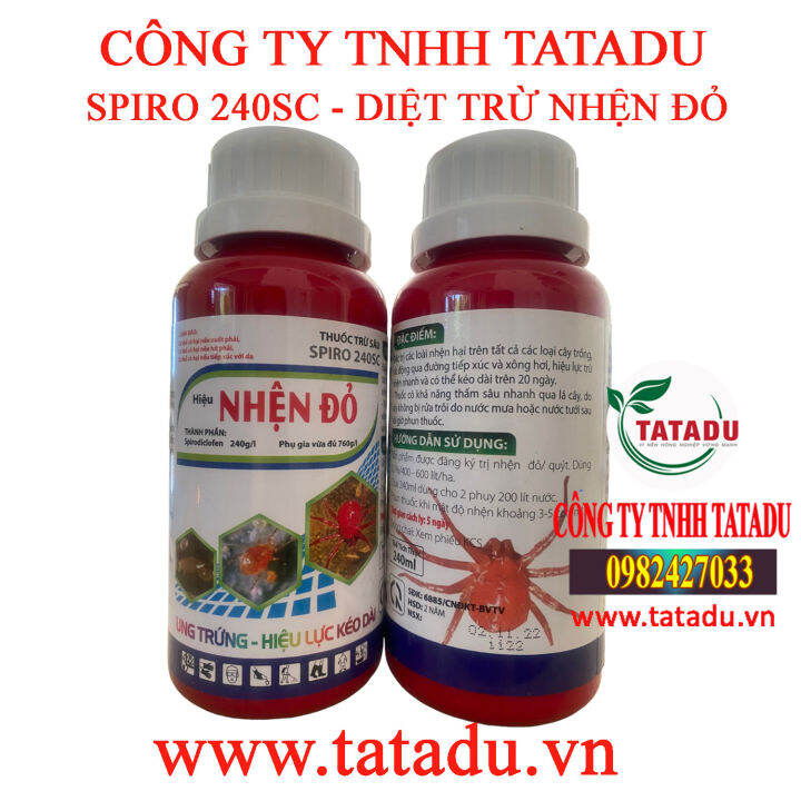 SPIRO 240SC - TRỪ SÂU HIỆU NHỆN ĐỎ ĐẶC TRỪ TRỨNG NHỆN, NHỆN NON, NHỆN TRƯỞNG THÀNH CHAI 240ML ...