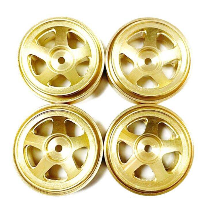 4PCS Brass Beadlock Wheel Rim Hub Counterweight for 1/18 Scale FMS Toyota Fj Cruiser Land ...