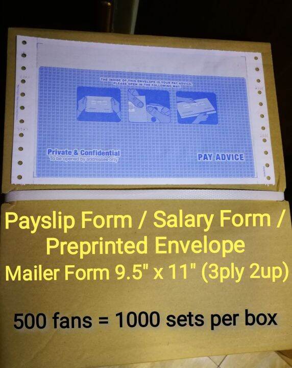 Payslip Form Salary Form Preprinted Envelope Mailer Form | Lazada