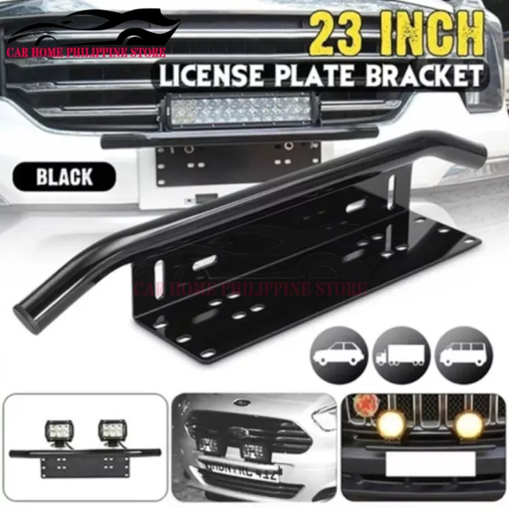 Car Number Plate Holder Frame Metal Universal Bullbar License Bar Mount ...