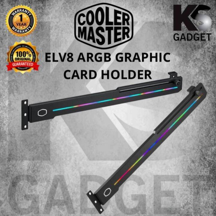 Cooler Master ELV8 3-Pin Addressable RGB Graphics Card Holder ARGB Universal GPU Support Bracket ...