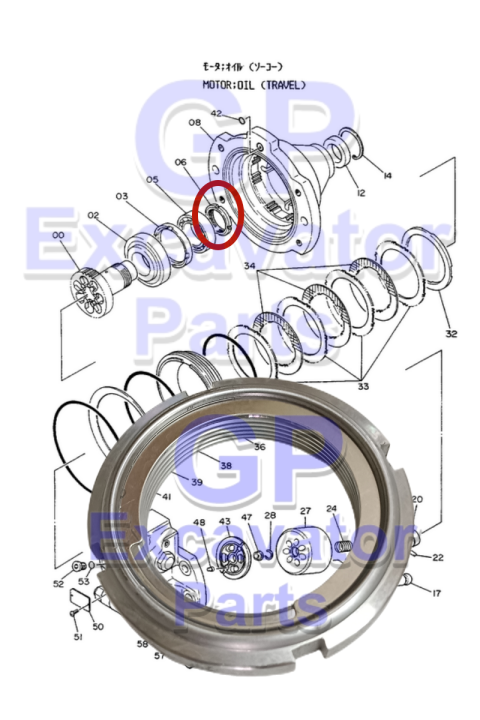EX100-1 / EX120-1 HYDRAULIC EXCAVATOR MAIN PUMP / TRACK MOTOR LOCK NUT ...