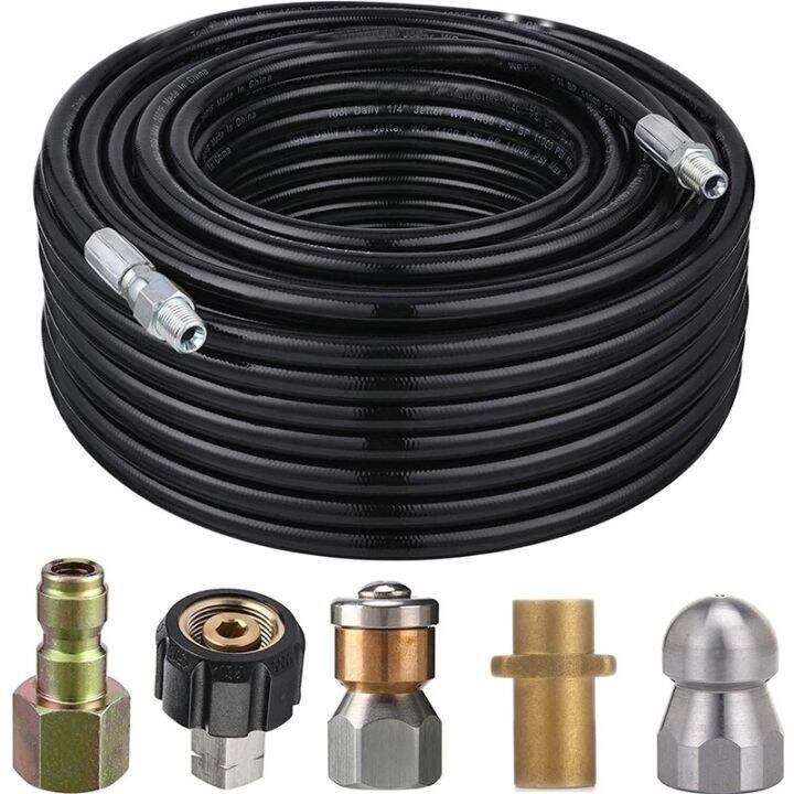 hot【DT】♘ 15M30MTool Sewer Jetter Kit For karcher Pressure Washer 1/4 ...