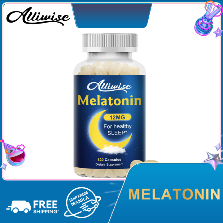 ALLIWISE Melatonin Capsules Solve Insomnia Help Sleep Adult Night Sleep ...