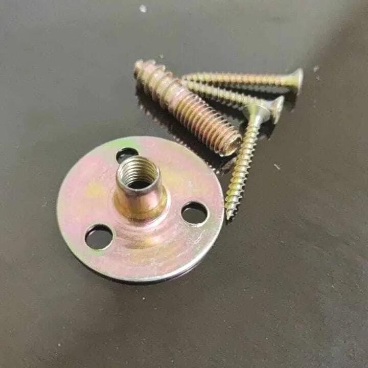 M8 Round Base 3 Hole Furniture Fixing Nut Connector | Lazada