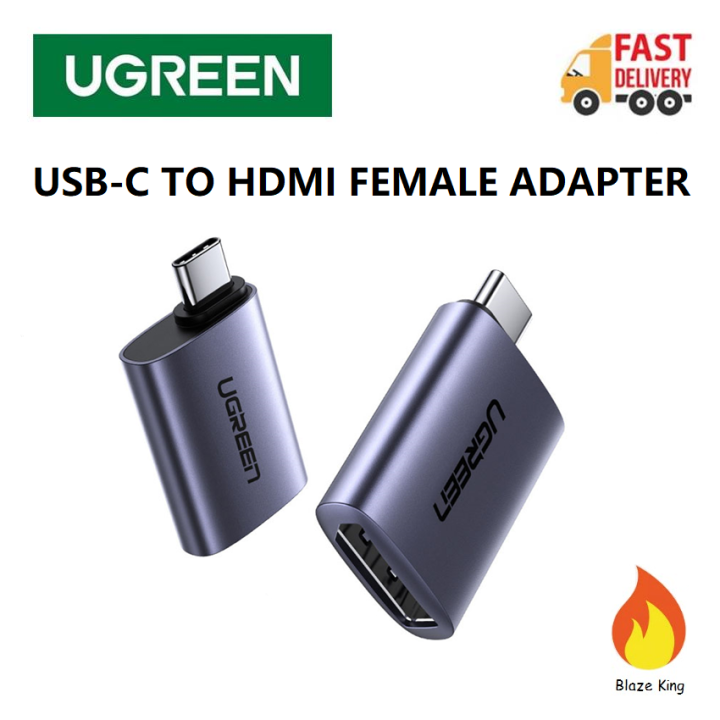 UGREEN USB-C TO HDM HD 4K@60HZ FEMALE ADAPTER CONVERTER WITH ALUMINUM CASE (UG-US320-70450) | Lazada