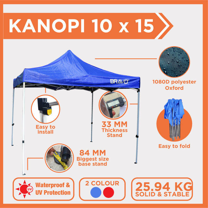 Bravo Canopy Kanopi 10x15 Canopy Canvas Khemah Niaga Khemah Pasar Malam ...
