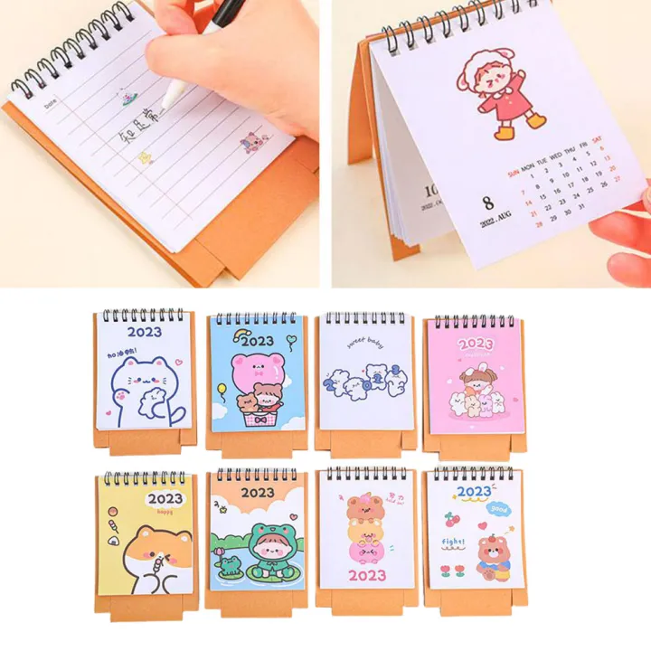 2023 Cartoon Calendar Desktop Desk Calendar Student Memo Decorative ...